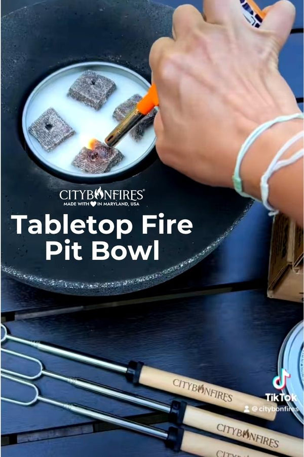 Croissant S’mores Recipe on a Concrete Tabletop Fire Pit